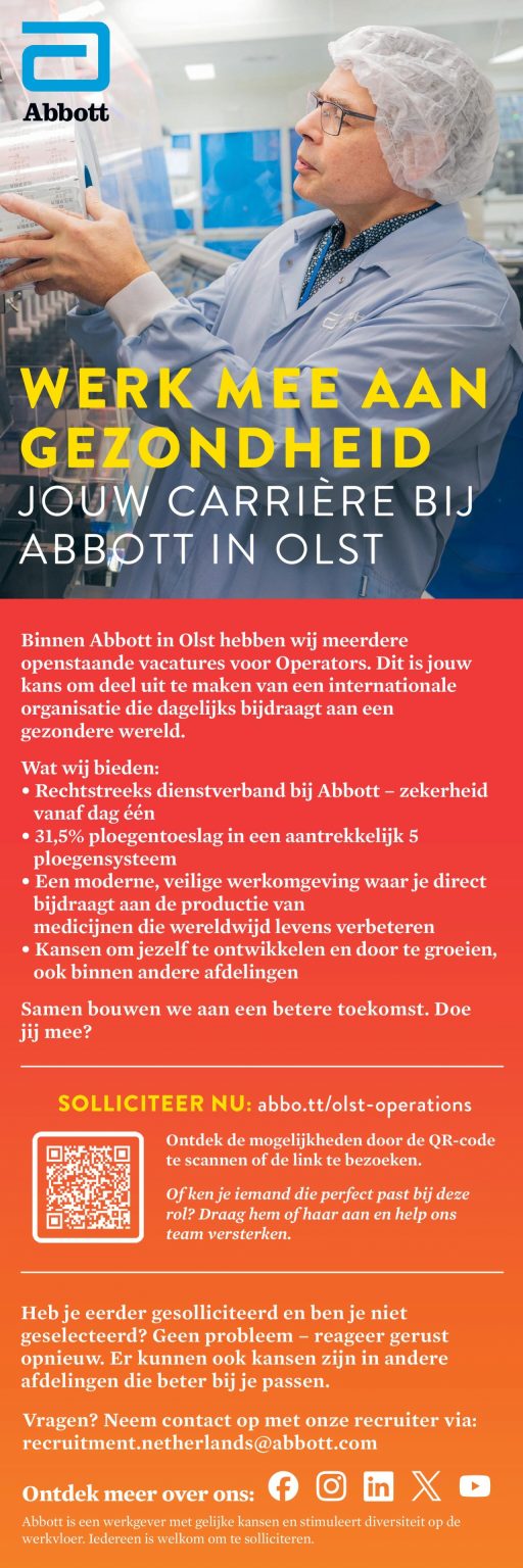 Abbott in Olst zoekt Operators » Salland Centraal