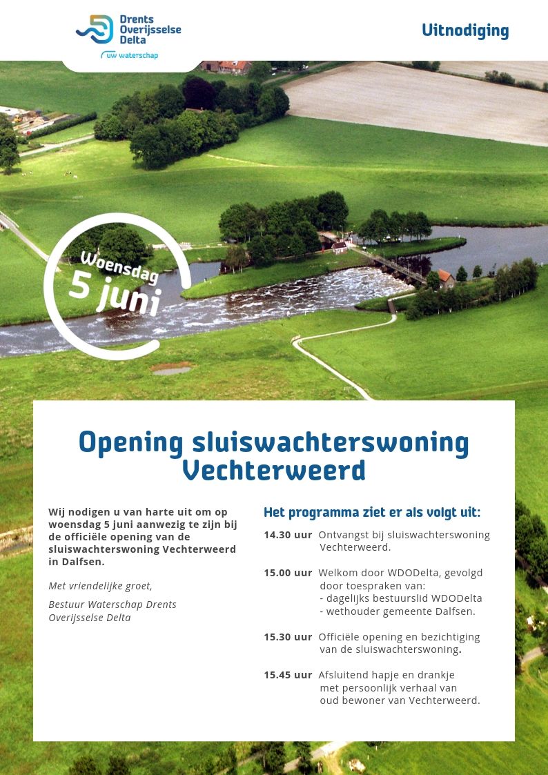 Opening gerenoveerde sluiswachterswoning bij stuw Vechterweerd ...