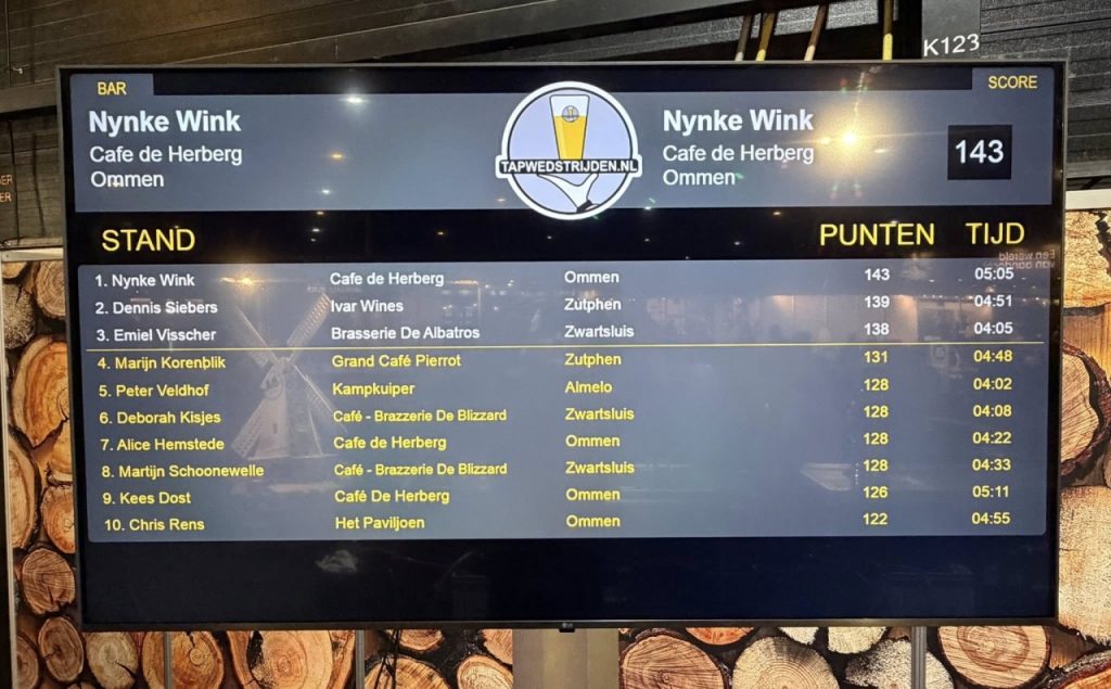 Nynke Wink bekroond tot kampioen bier tappen » Vechtdal Centraal